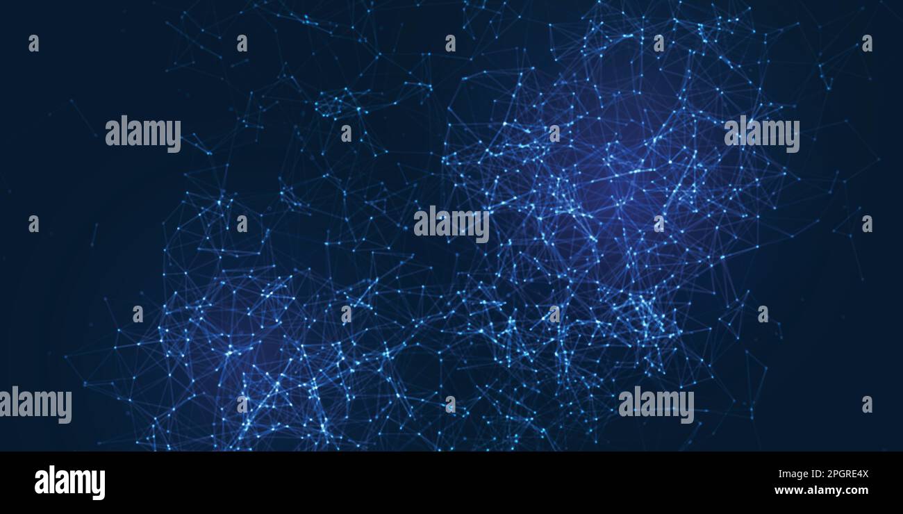 Banner template with a low poly techno design with connecting lines and ...