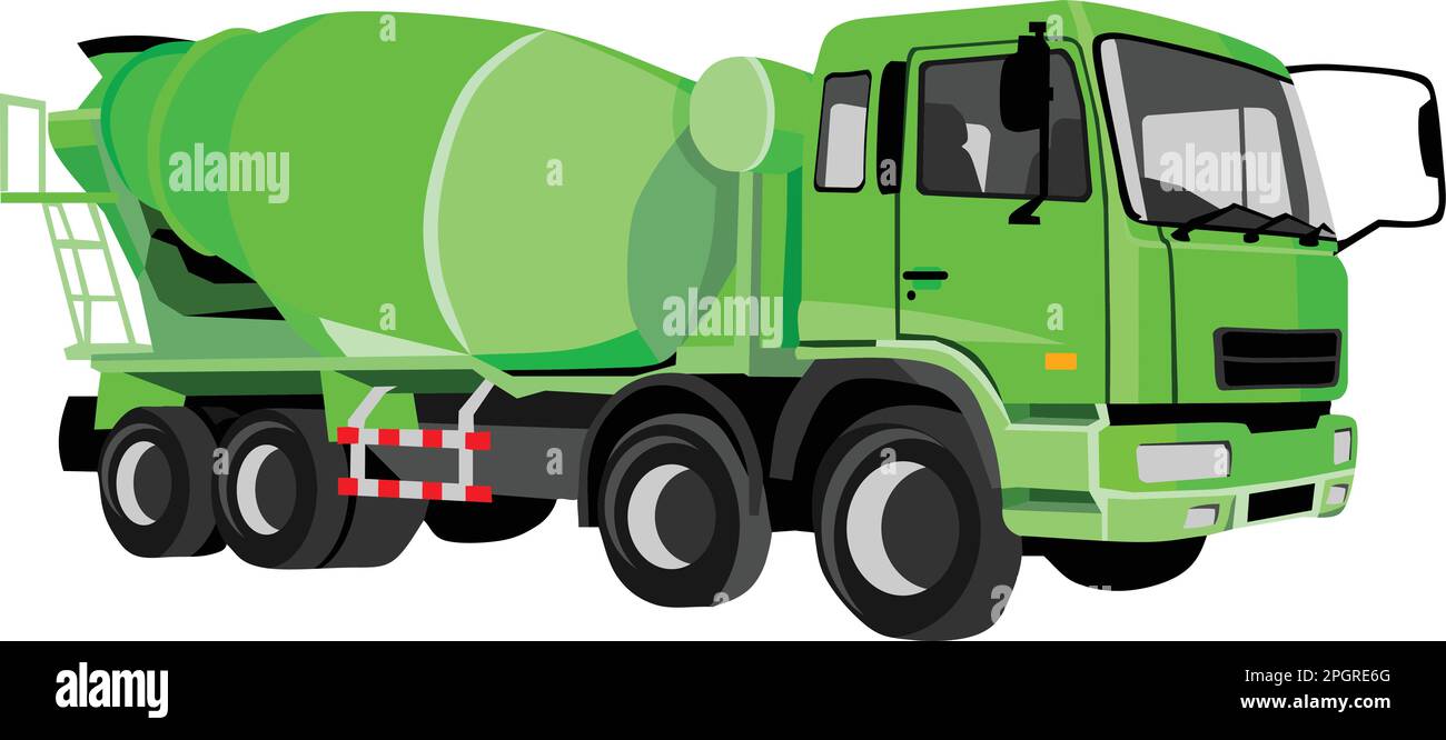 Green Mix Cement Truck Transportation Stock Vector Image & Art - Alamy