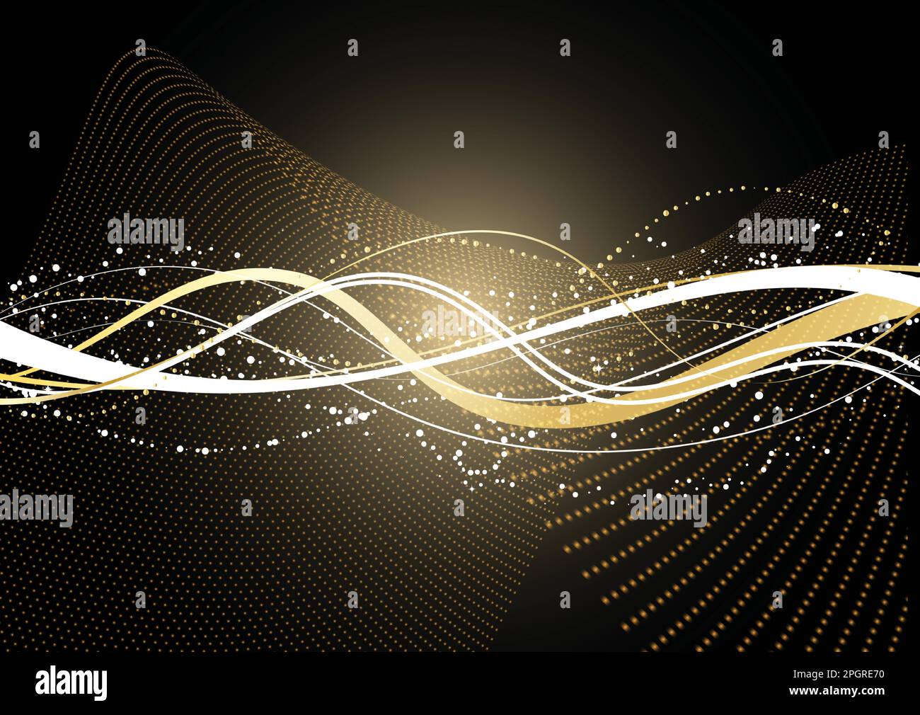 Decorative background with glowing golden dots Stock Vector Image & Art ...