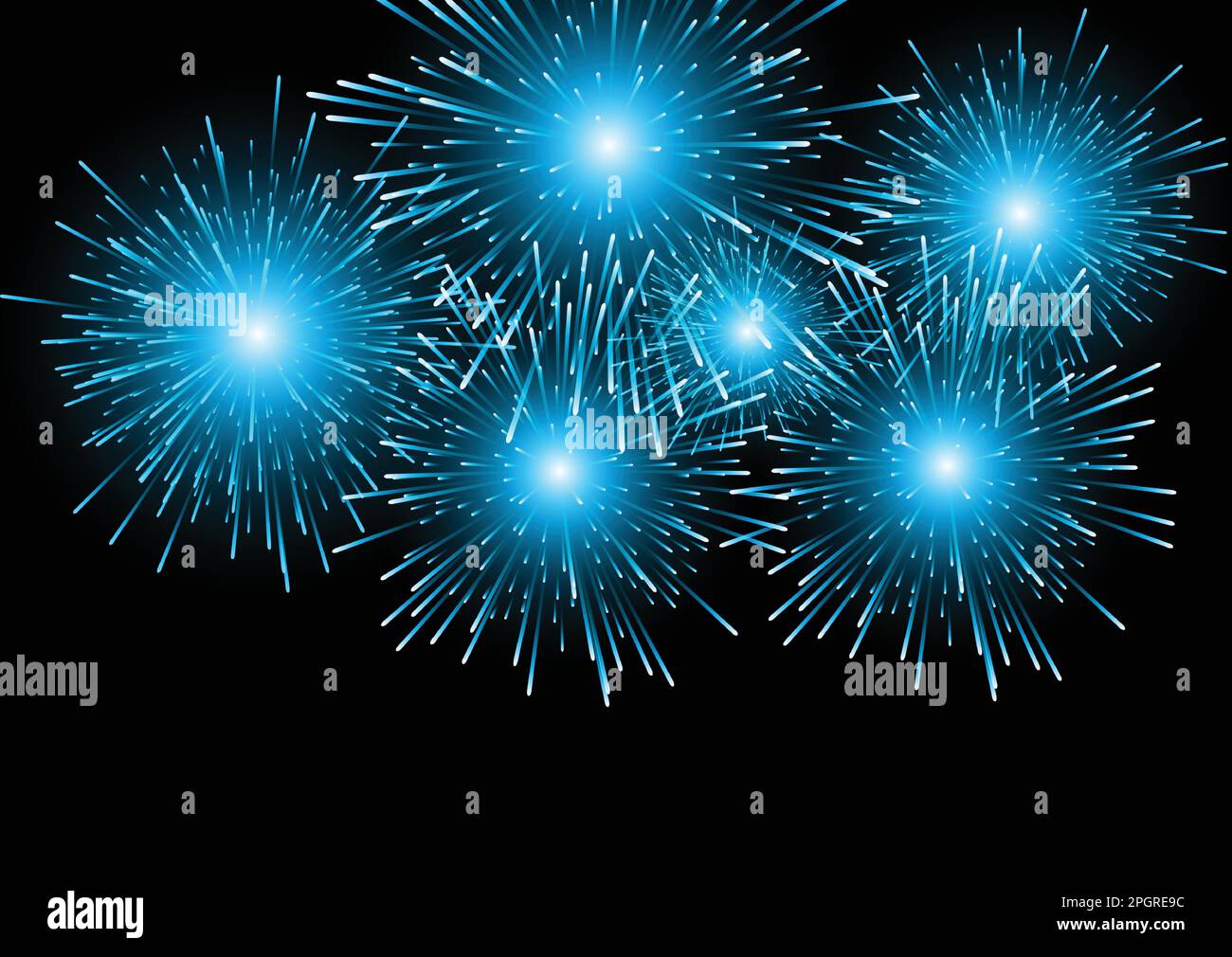 Celebration background with blue fireworks design Stock Vector Image ...