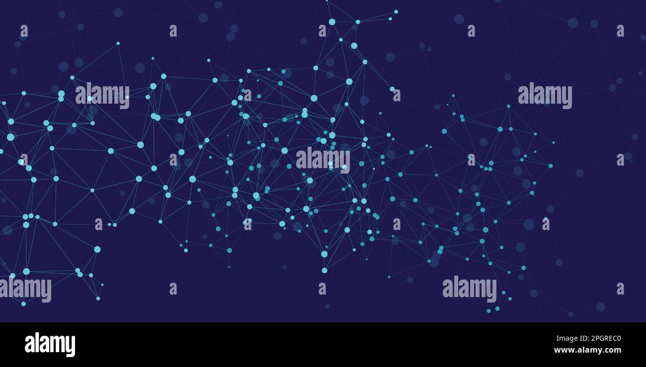 Modern banner design with techno connecting lines and dots Stock Vector ...