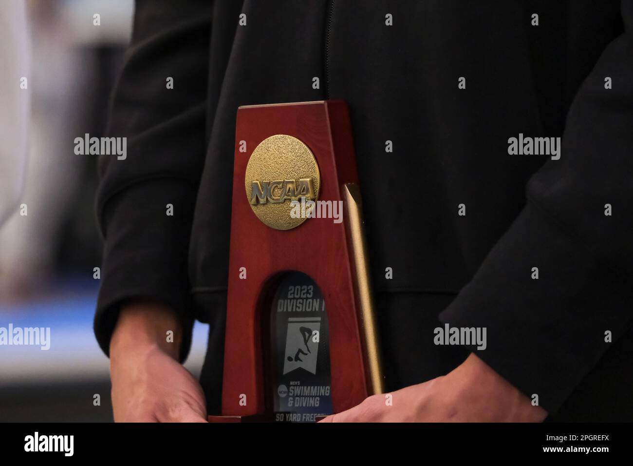 Minneapolis, Minnesota, USA. 23rd Mar, 2023. A NCAA trophy during the ...