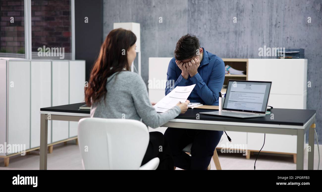 Disciplinary Meeting Or Interview Fail In Office Stock Photo - Alamy