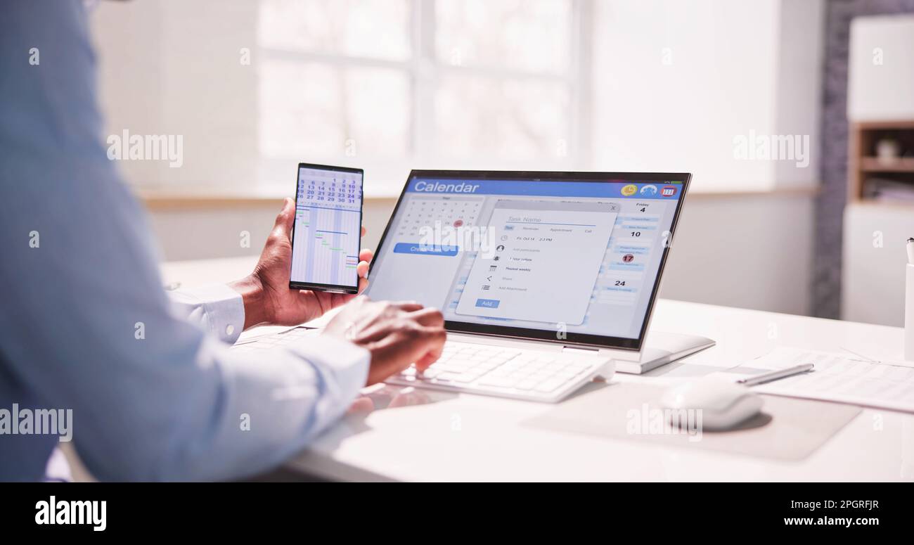 Gantt Employee Time Sheet Chart And Business Schedule Stock Photo - Alamy