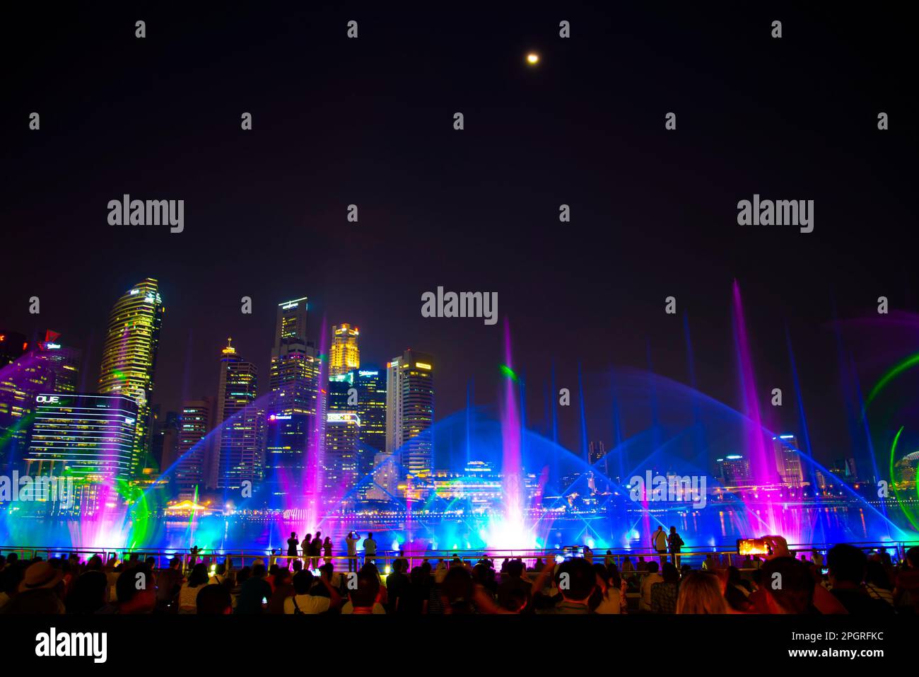 Singapore City, Singapore - April 11, 2019: Spectra light show at ...