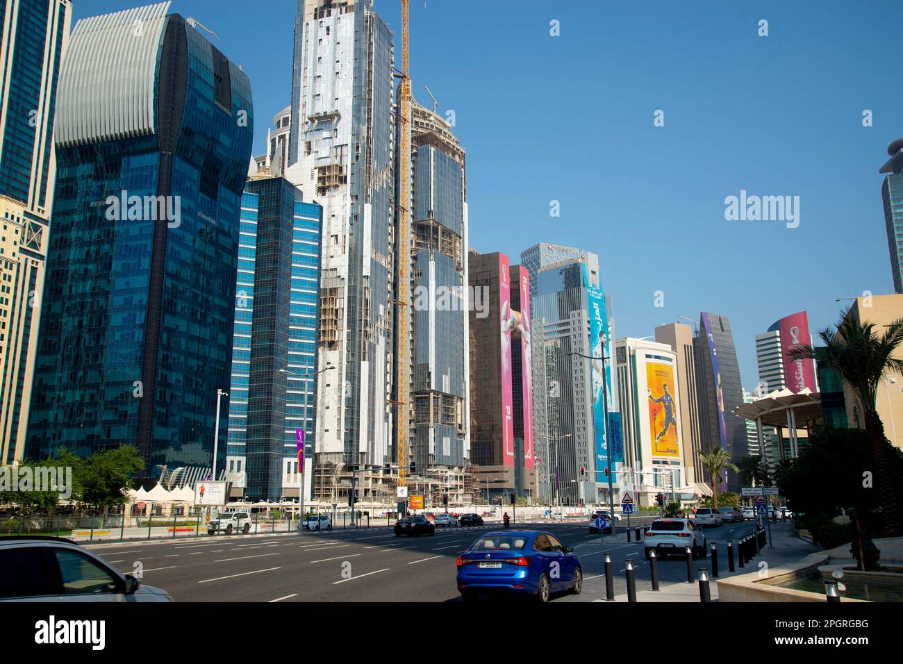 Doha, Qatar - October 7, 2022: City buildings on Conference Centre ...