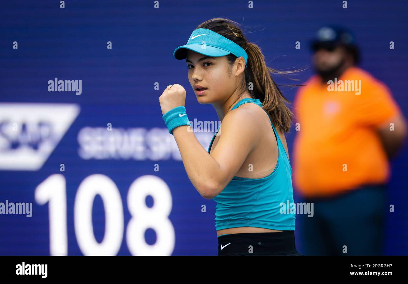 Miami, USA - March 22, 2023, Emma Raducanu of Great Britain in action ...