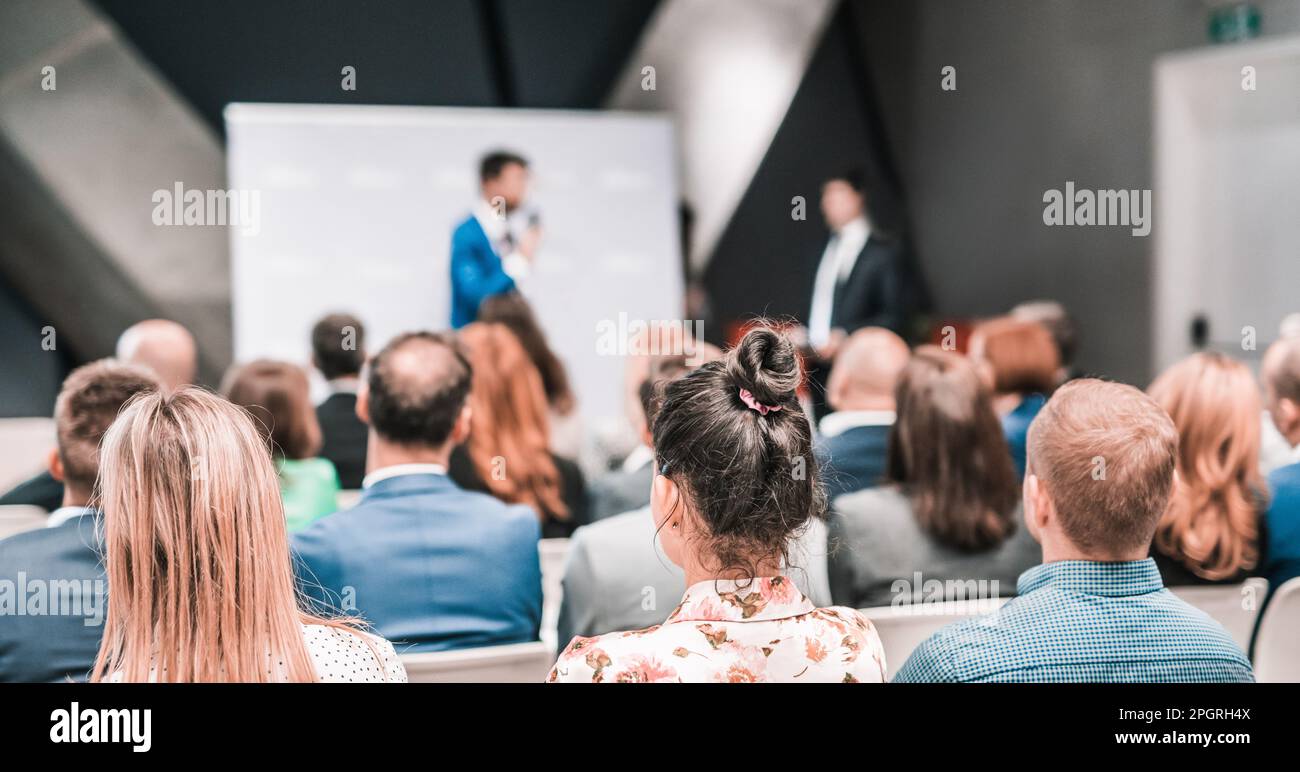 Pitch presentation and project discussion at business convention or ...