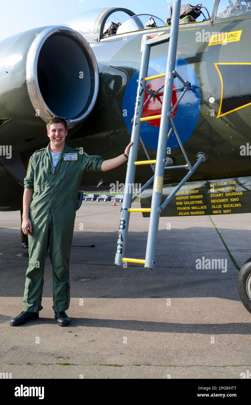 RAF pilot Ollie Suckling ready to pilot Blackburn Buccaneer S2B XW544 ...