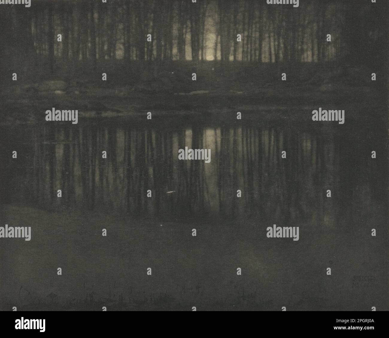 Moonlight: The Pond negative 1904; print 1906 by Edward Steichen Stock ...