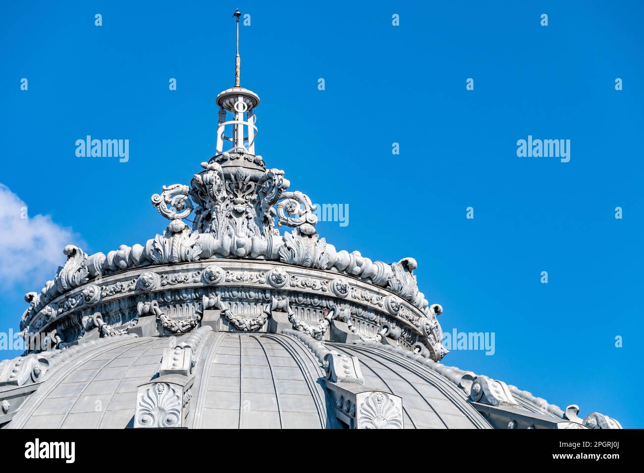 Ornate dome at the Romanian Parliament building in Bucharest, Romania ...