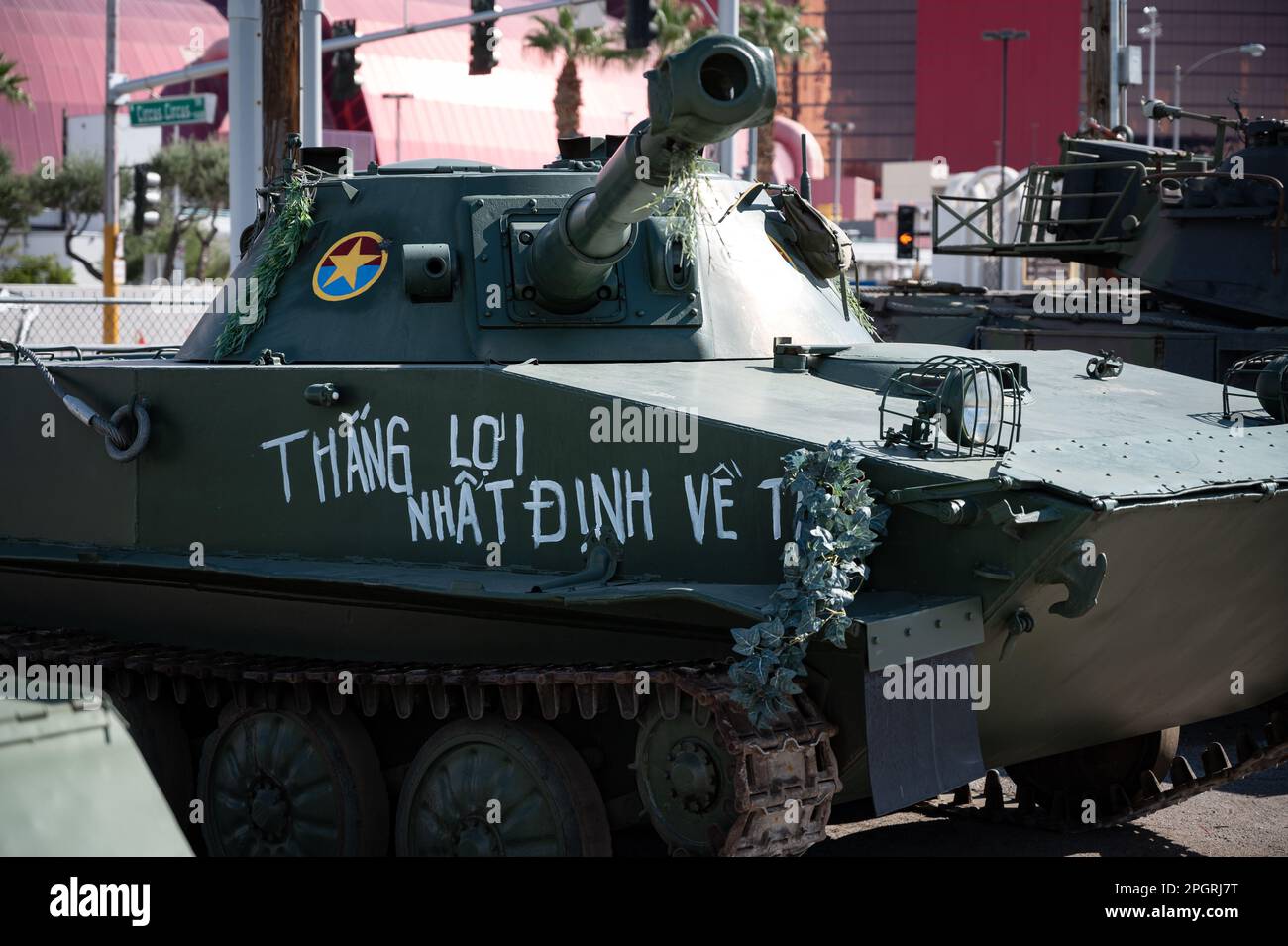A military tank is displayed on a metropolitan street Stock Photo - Alamy