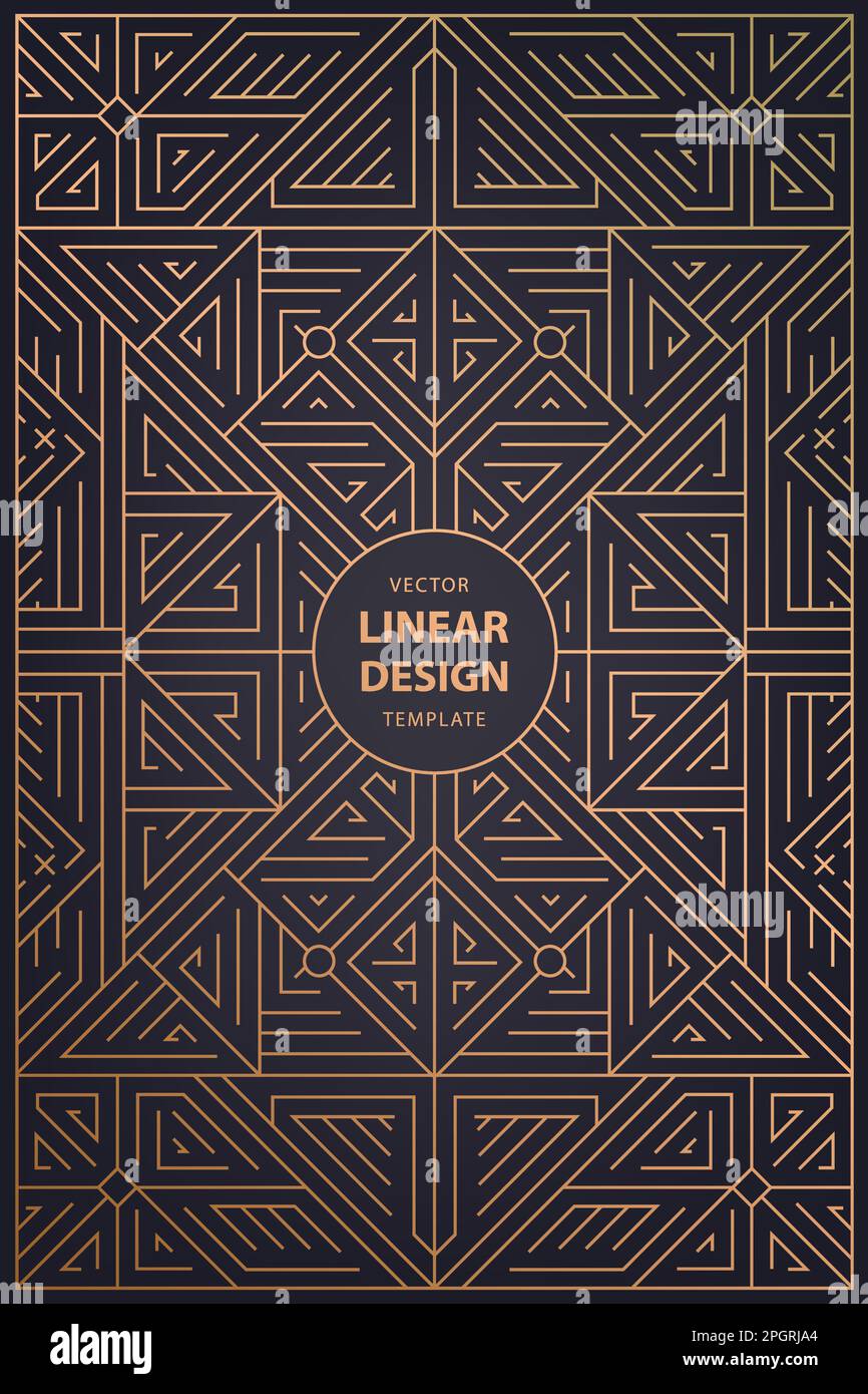 Vector set of art deco design elements, labels and frames for luxury ...
