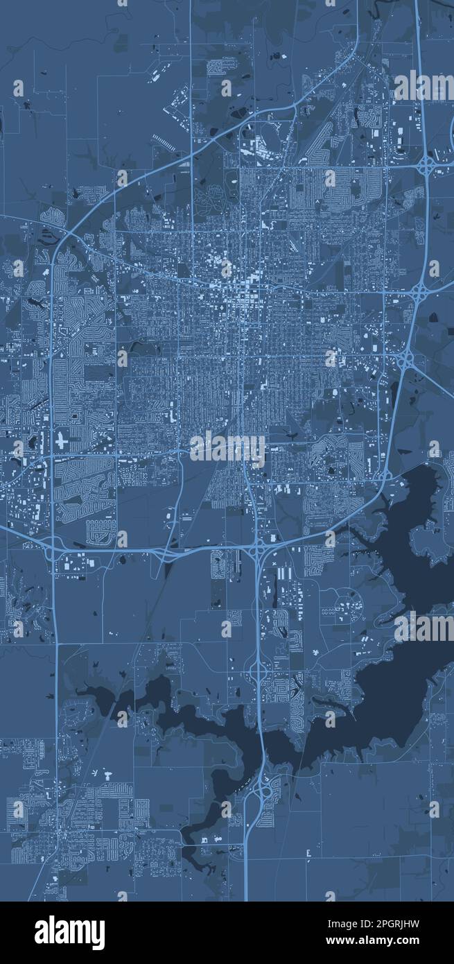 Blue Springfield map, Illinois, detailed municipality map. skyline ...