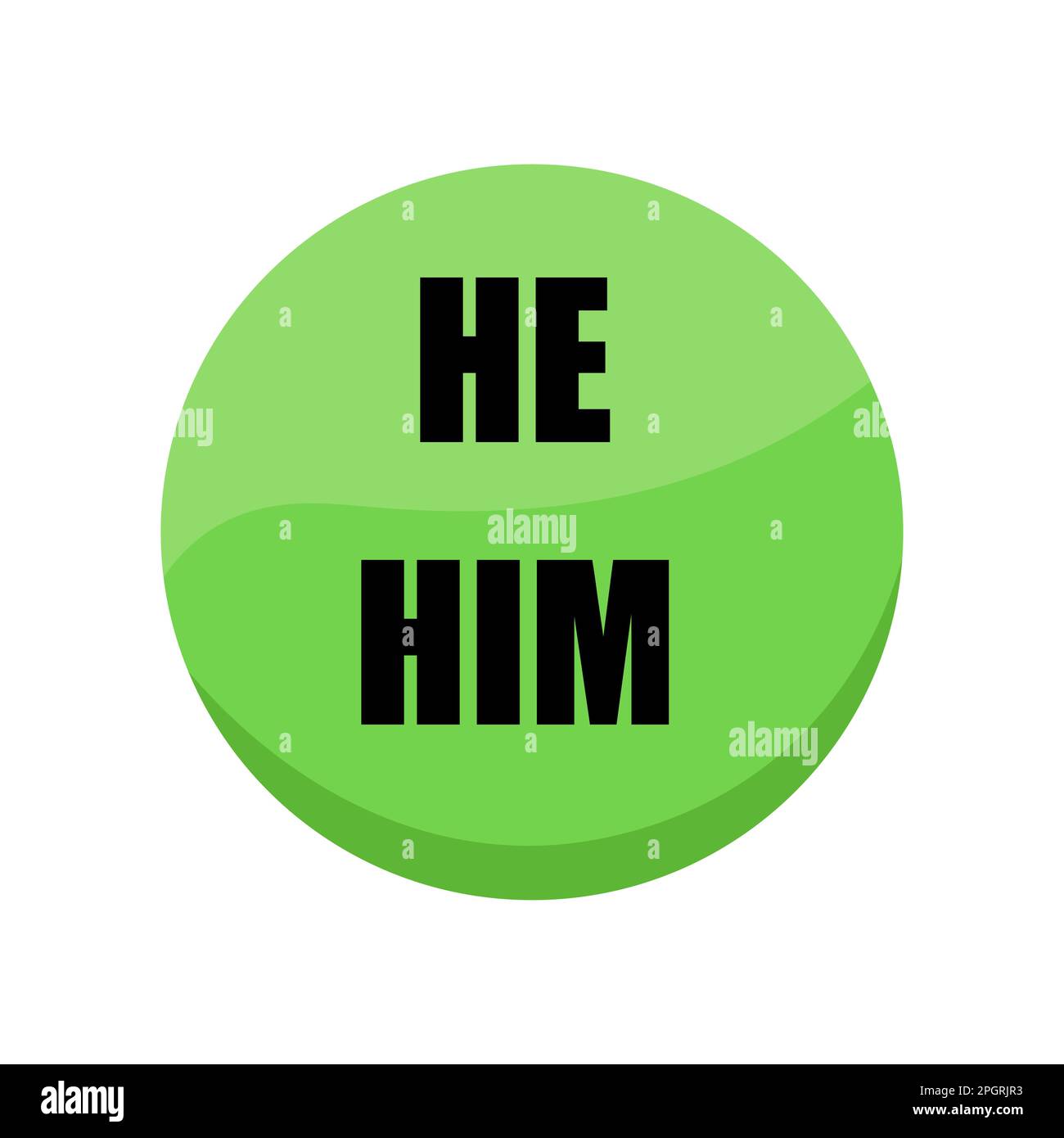 He and him gender pronouns colored button illustration. Male pronouns ...