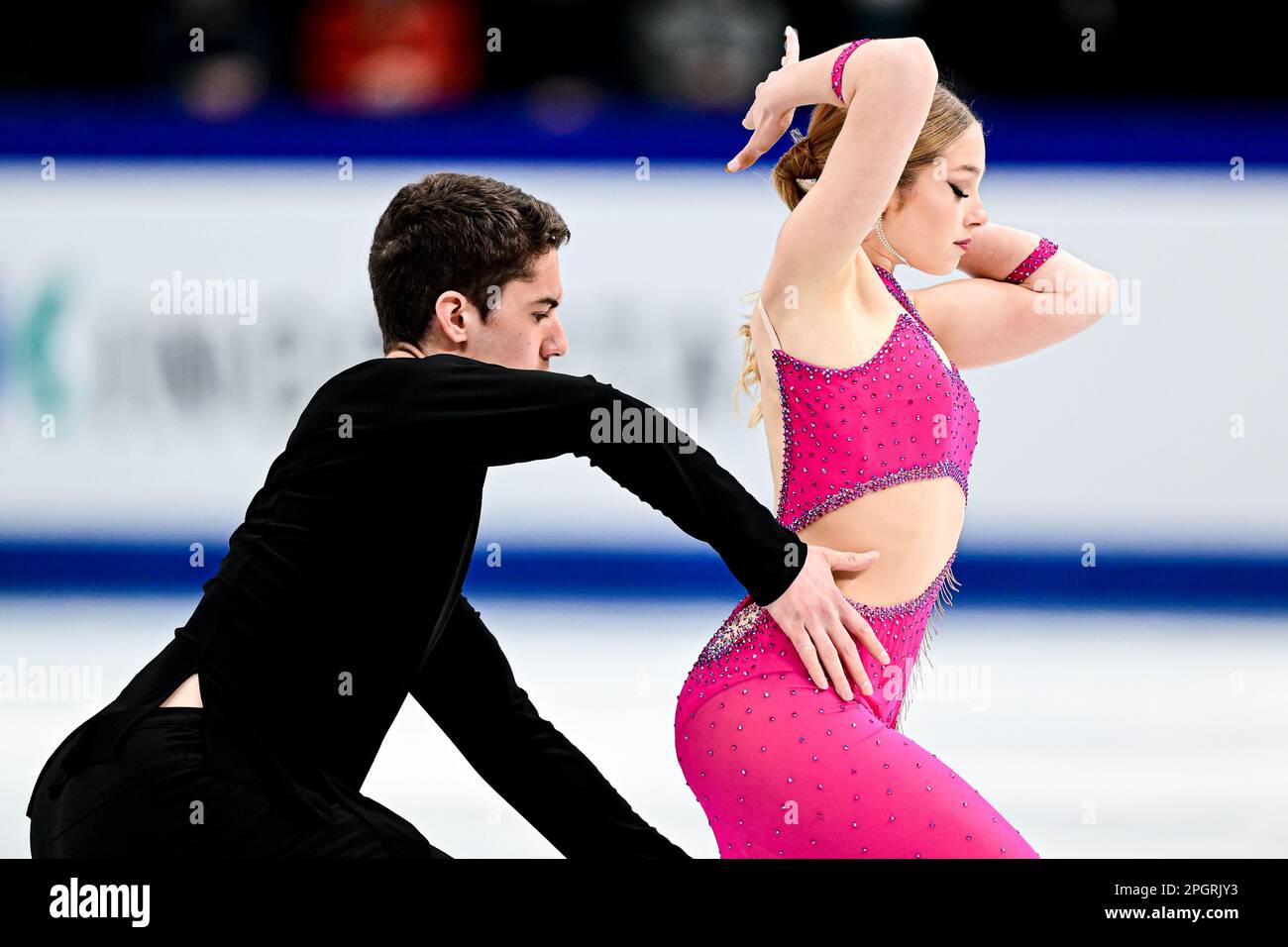 Sofia VAL & Asaf KAZIMOV (ESP), during Ice Dance Rhythm Dance, at the ...