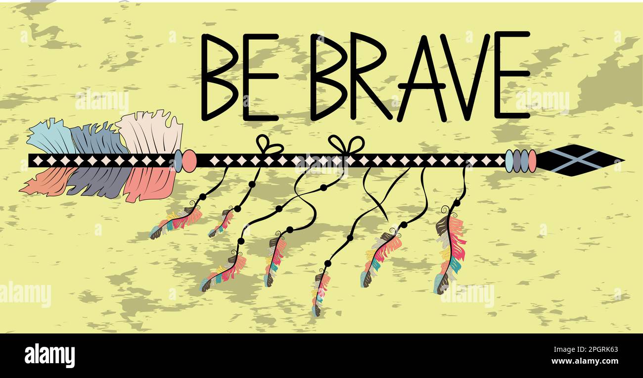 Be brave. Inspirational quote. Modern calligraphy phrase with hand ...