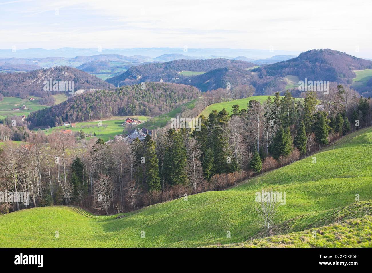 Landscapes at the "Chilchzimmersattel" in the canton of Basel Land in ...