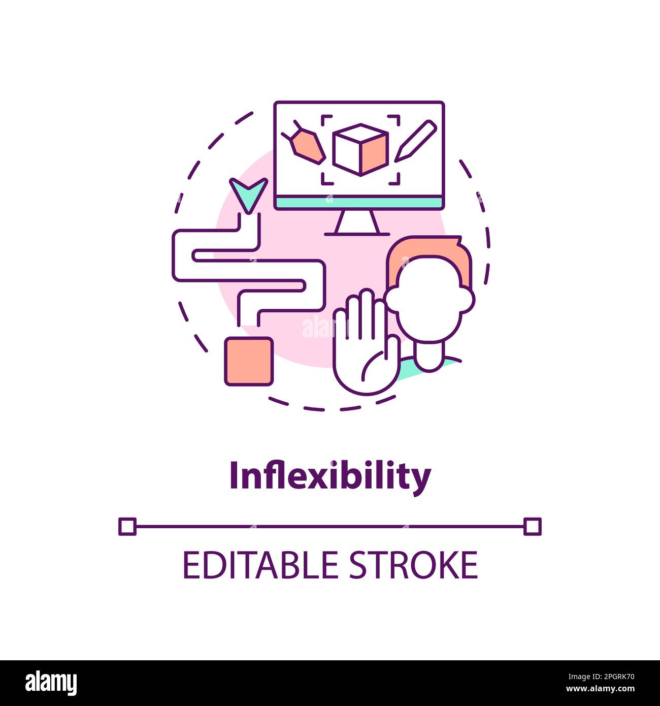 Inflexibility concept icon Stock Vector Image & Art - Alamy