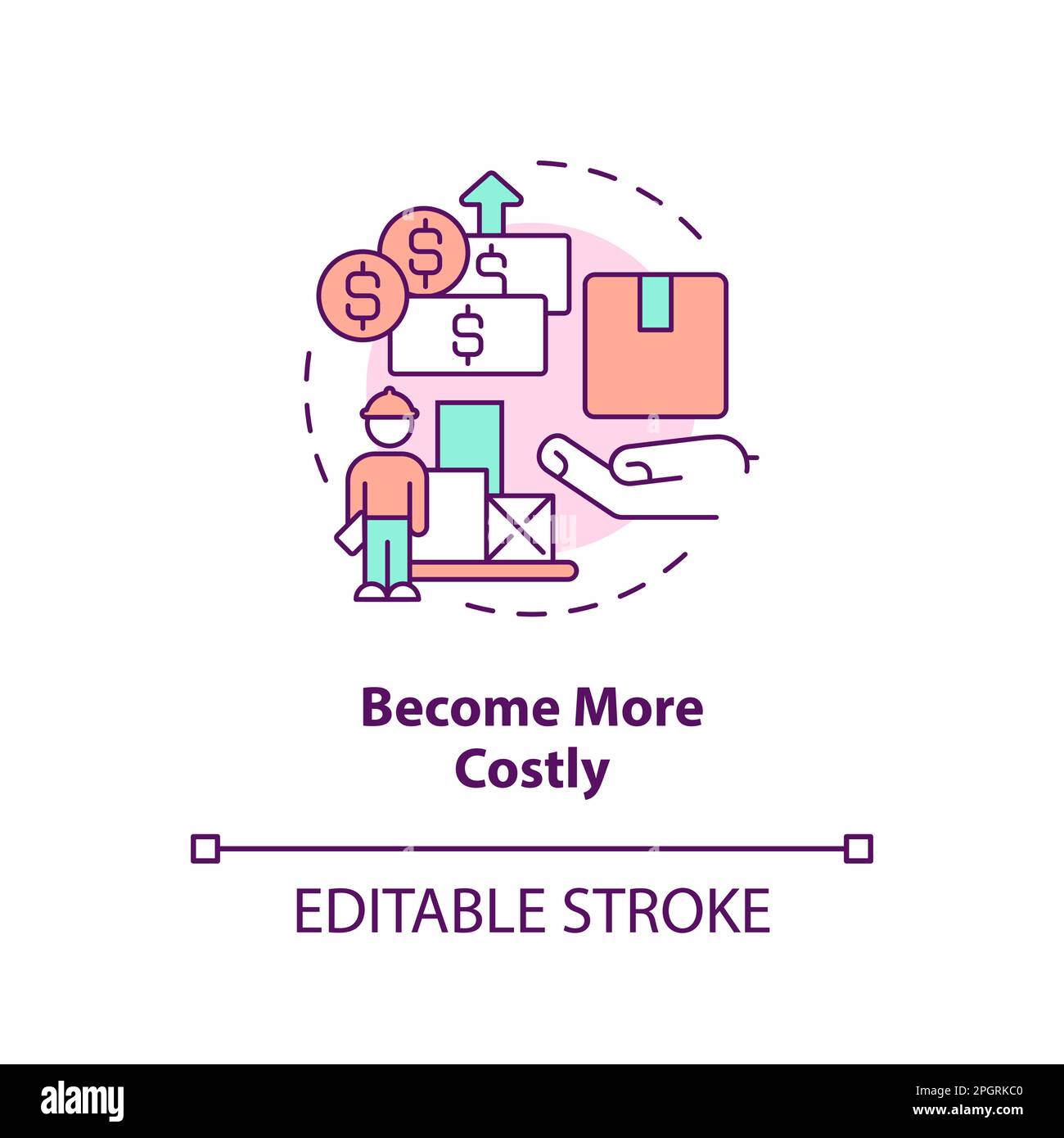 Become more costly concept icon Stock Vector Image & Art - Alamy