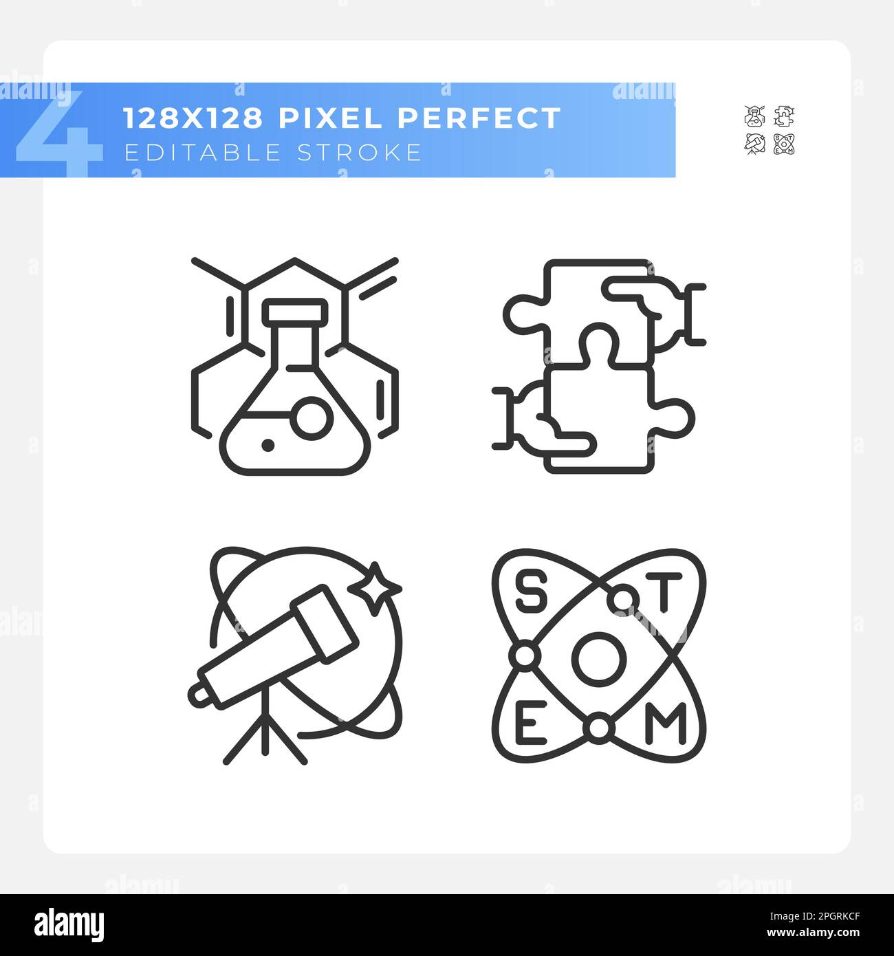 STEM impact on education pixel perfect linear icons set Stock Vector Image & Art - Alamy