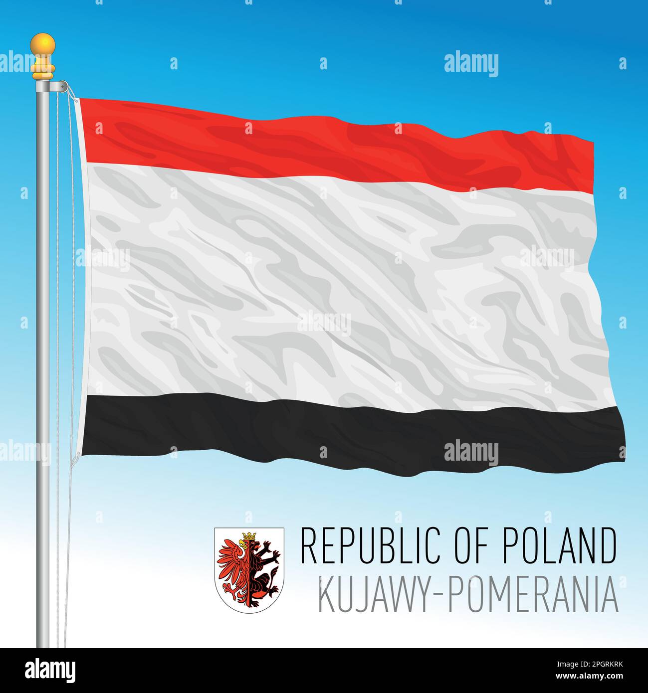 Kujawy - Pomerania regional flag and coat of arms, Republic of Poland ...