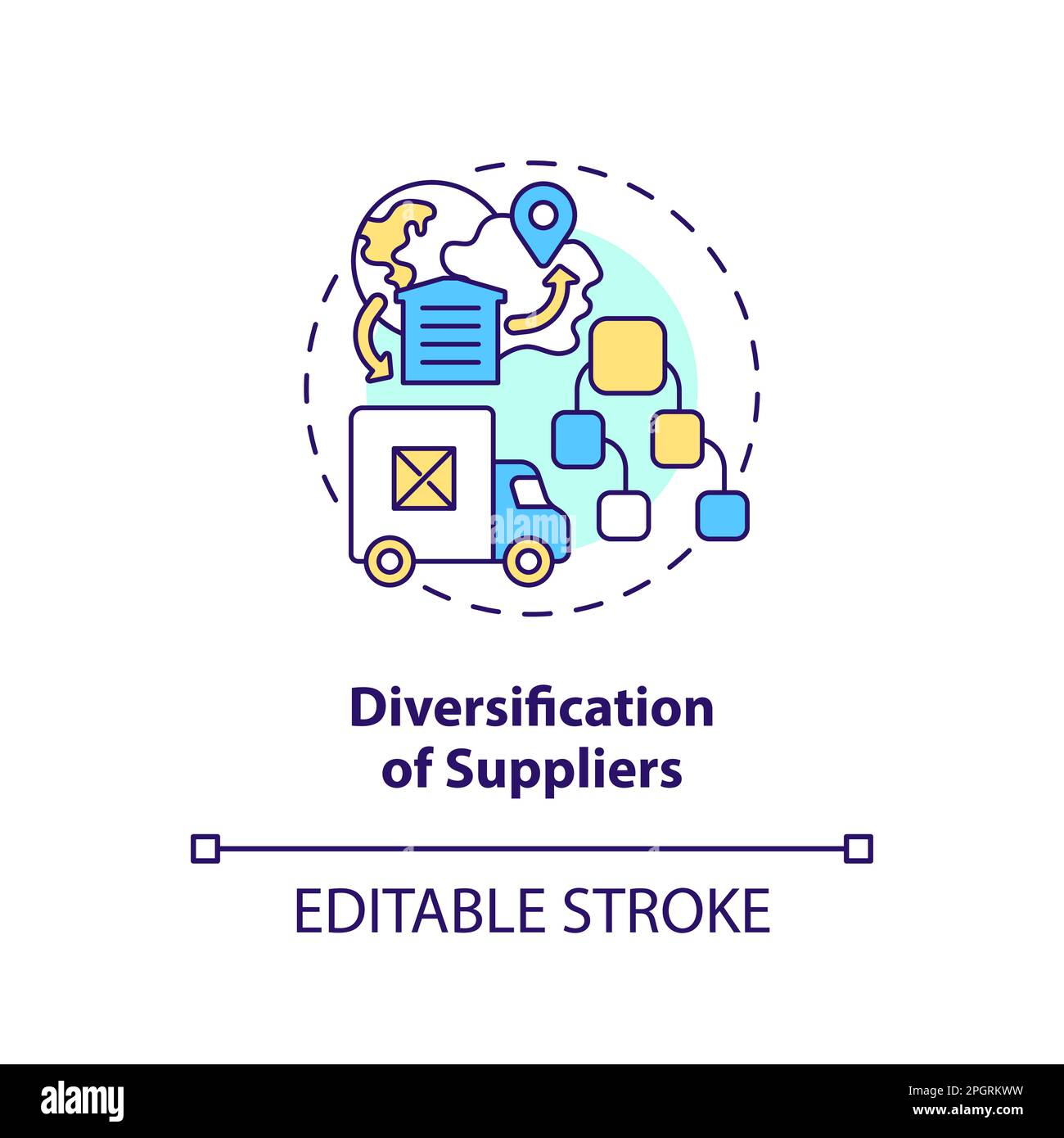 Diversification of suppliers concept icon Stock Vector Image & Art - Alamy