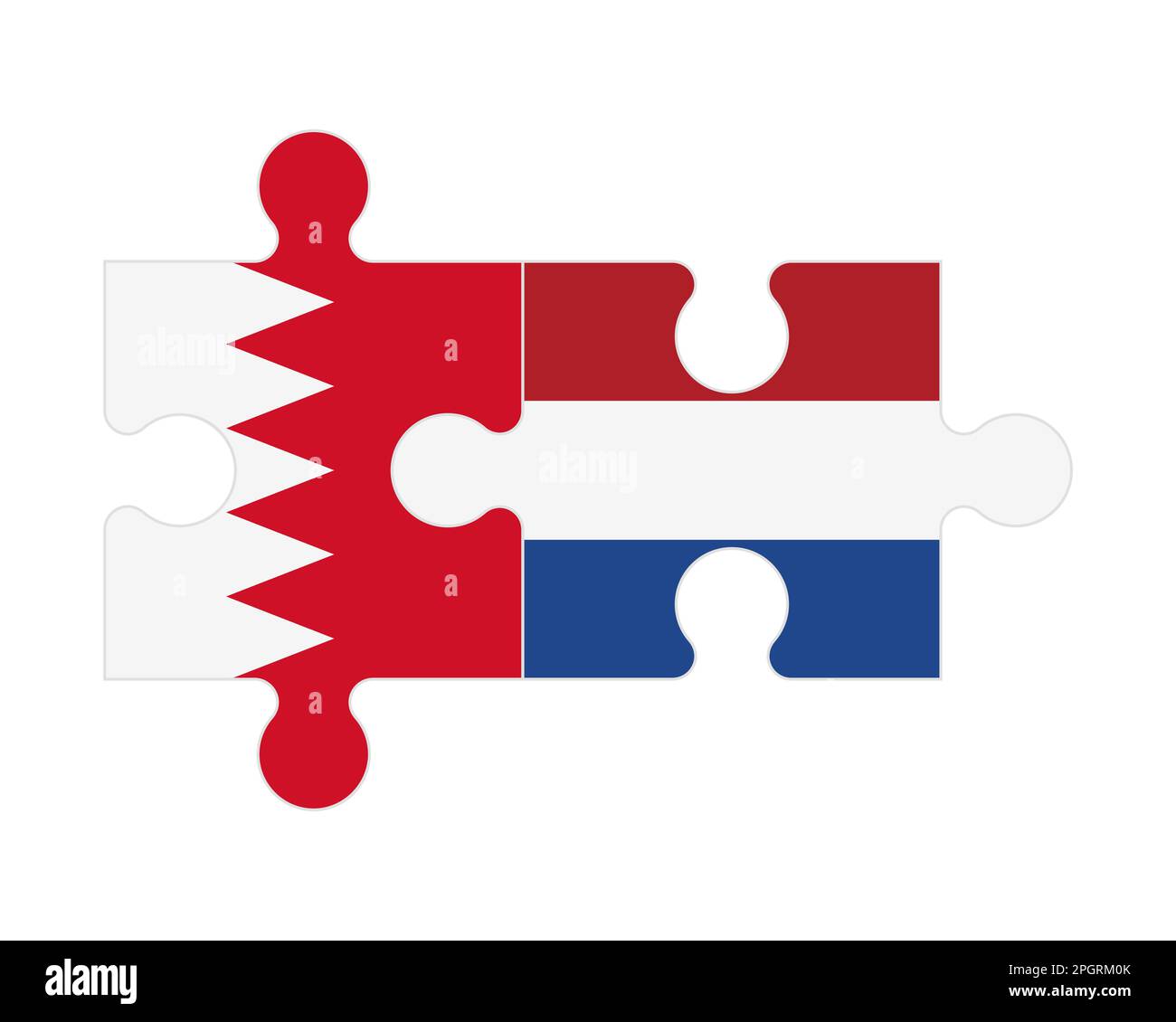 Connected puzzle of flags of Bahrain and Netherlands, vector Stock ...