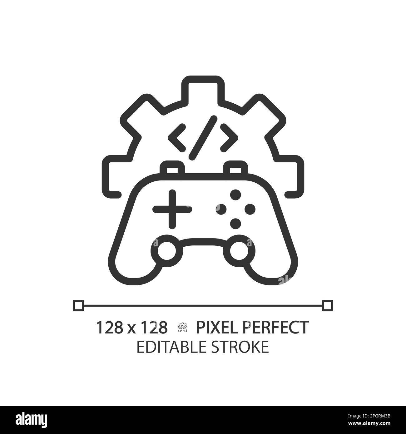 Game development pixel perfect linear icon Stock Vector Image & Art - Alamy