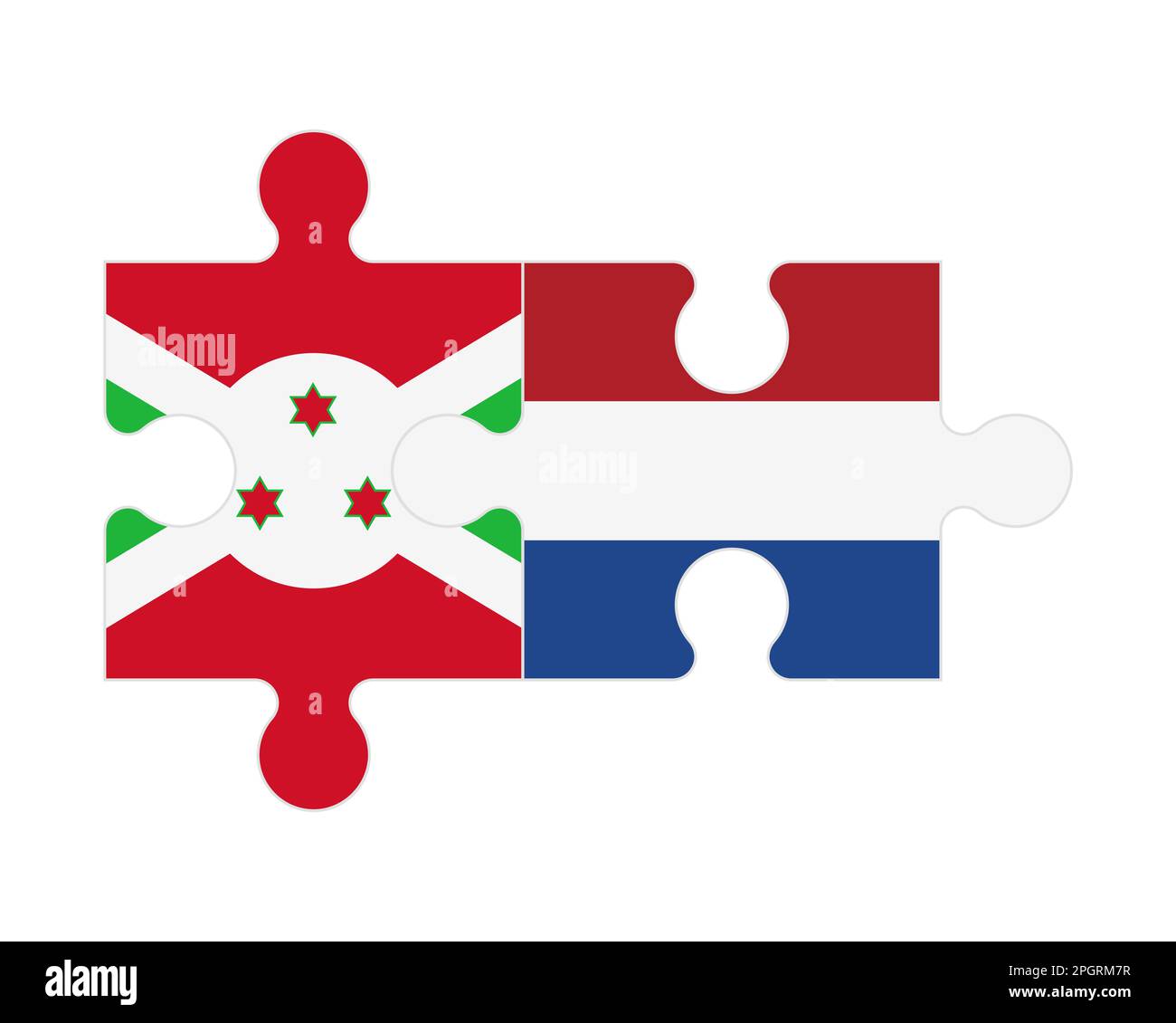 Connected puzzle of flags of Burundi and Netherlands, vector Stock ...