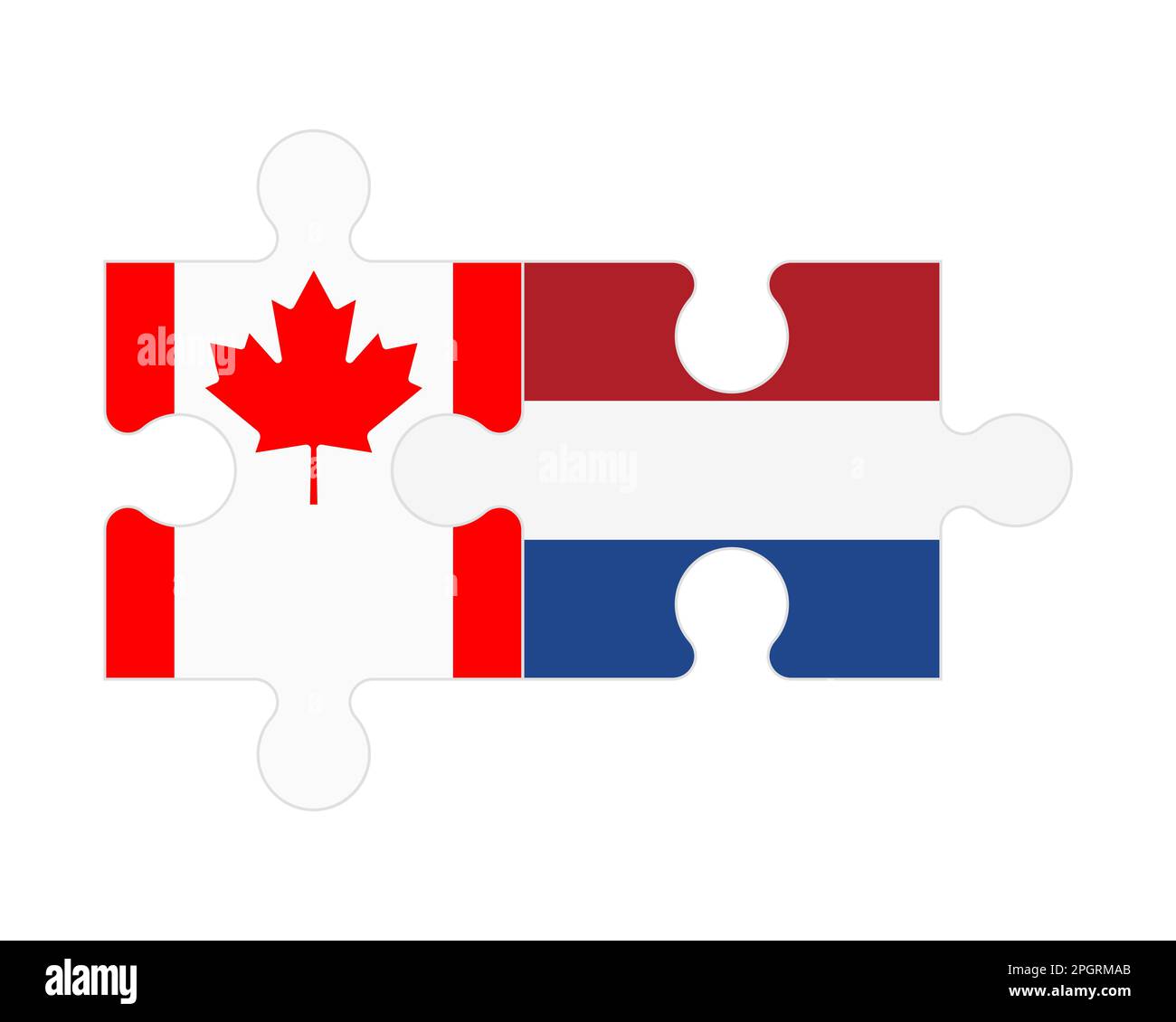 Connected puzzle of flags of Canada and Netherlands, vector Stock ...