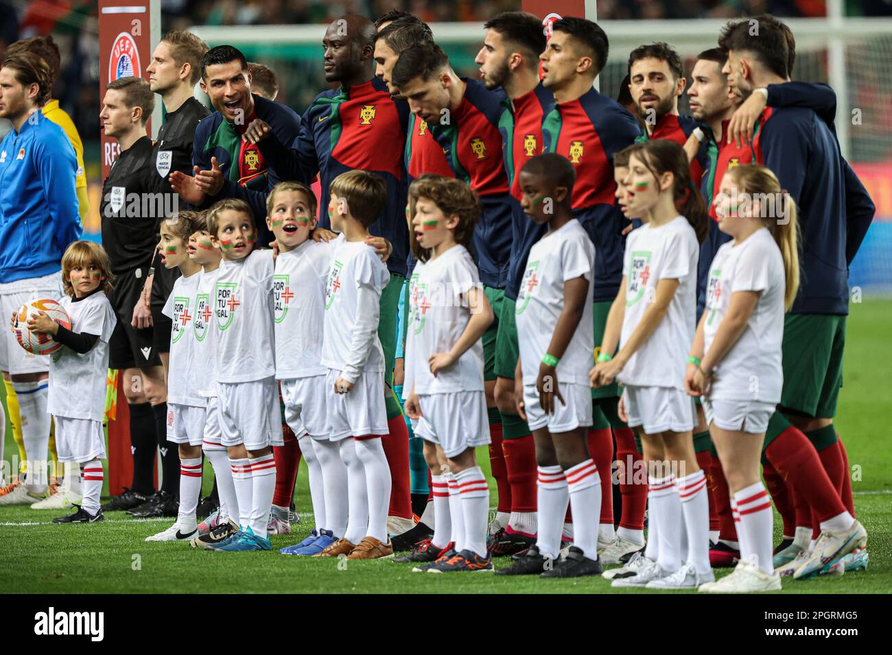 Lisbon, Portugal. 23rd Mar, 2023. Portugal Team pose for a group photo ...