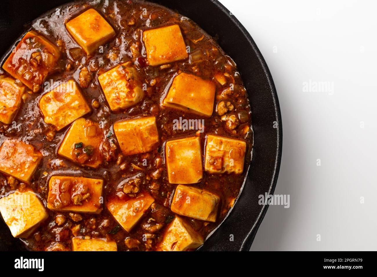 mapo tofu on a white background Stock Photo - Alamy