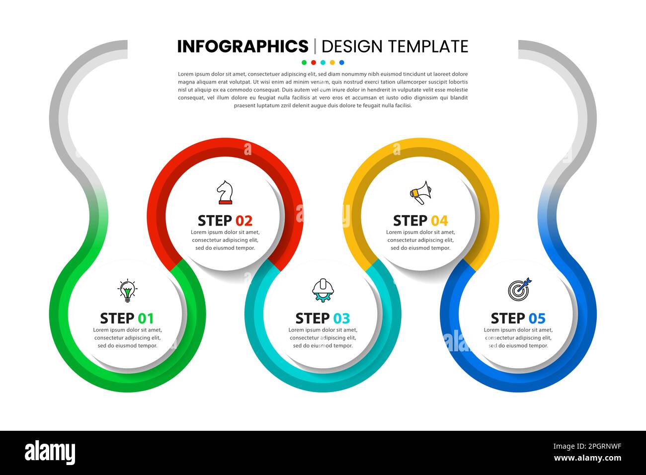 Infographic template with icons and 5 options or steps. Line. Can be ...
