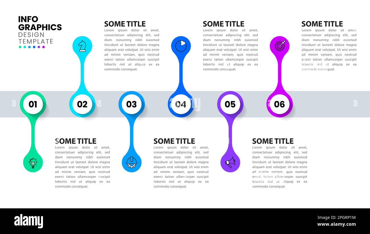 Infographic template with icons and 6 options or steps. Timeline. Can ...