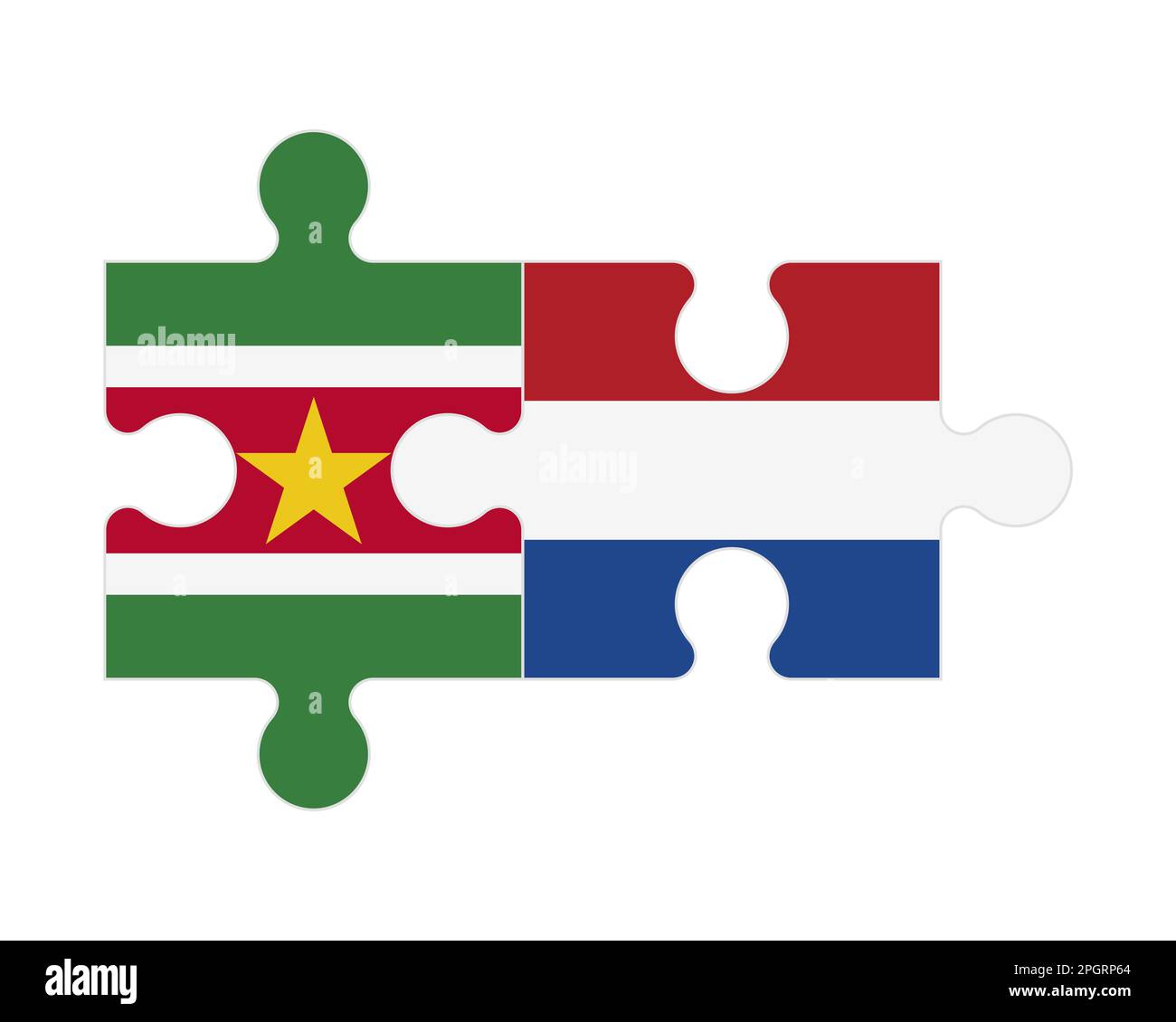 Connected puzzle of flags of Suriname and Netherlands, vector Stock ...