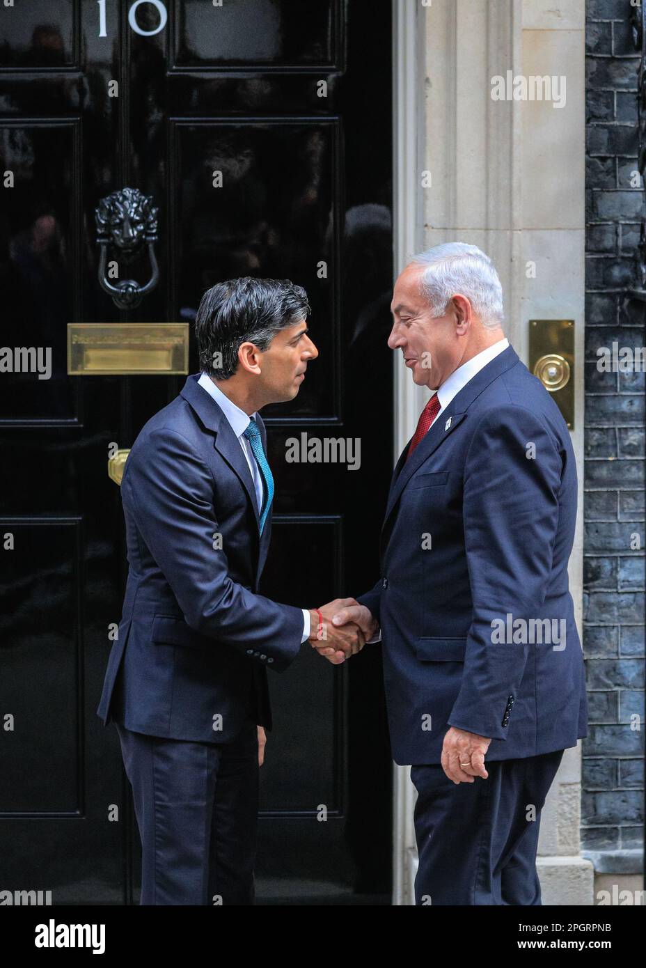 London, UK. 24th Mar, 2023. Rishi Sunak, MP, Prime Minister of the United Kingdom, welcomes ...