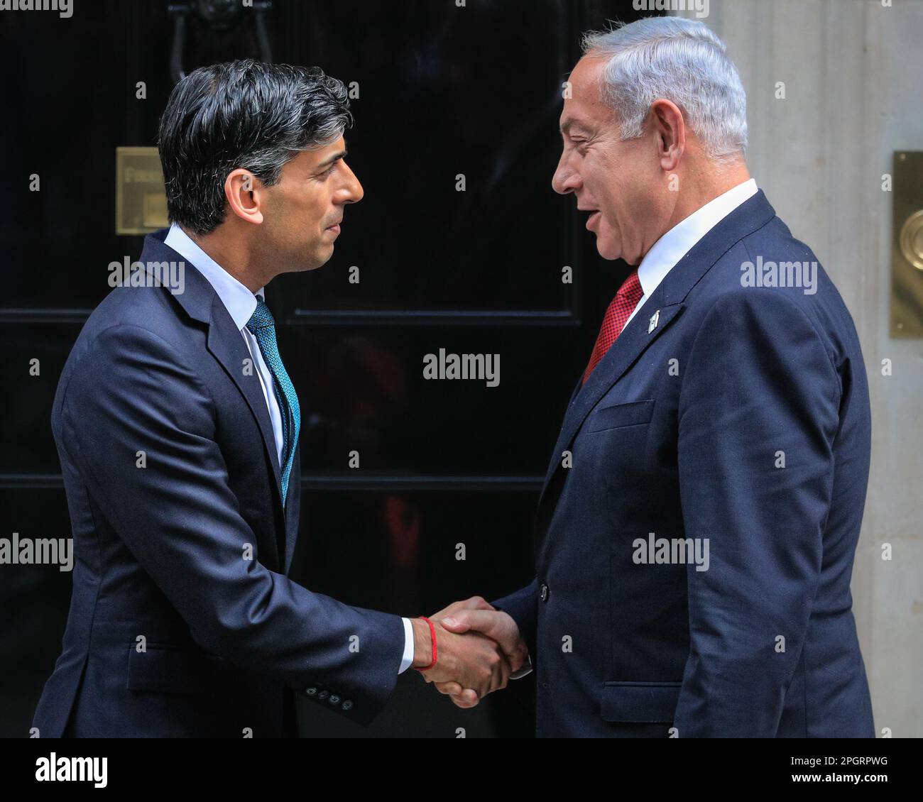 London, UK. 24th Mar, 2023. Rishi Sunak, MP, Prime Minister of the United Kingdom, welcomes ...