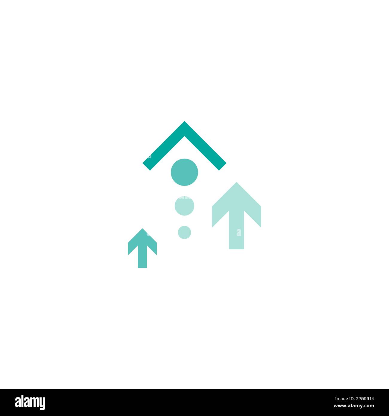 two blue arrows up on white background. Launch, upgraid icon. Creative ...