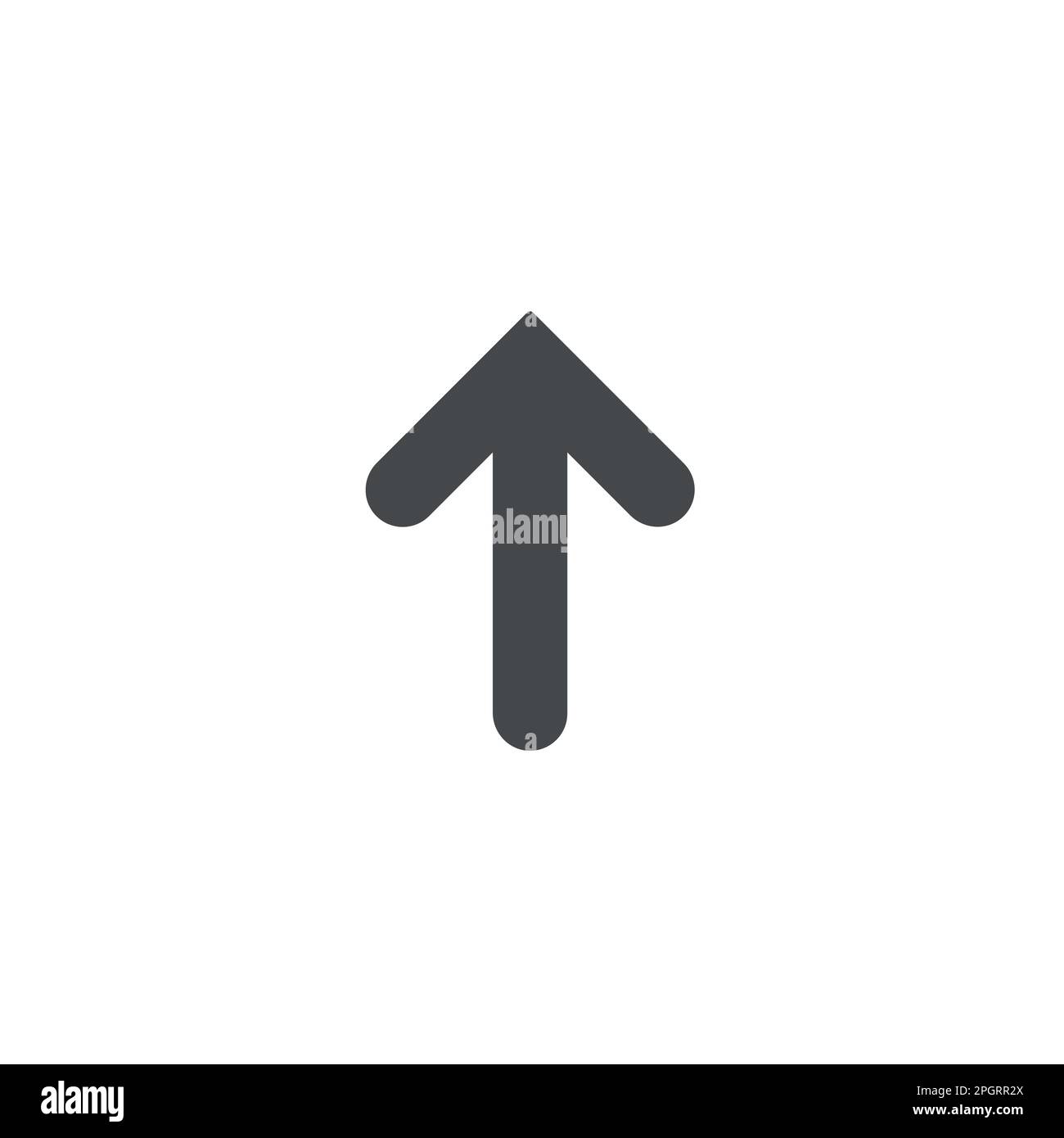 black arrow up icon. Isolated on white. Upload icon. Upgrade sign ...