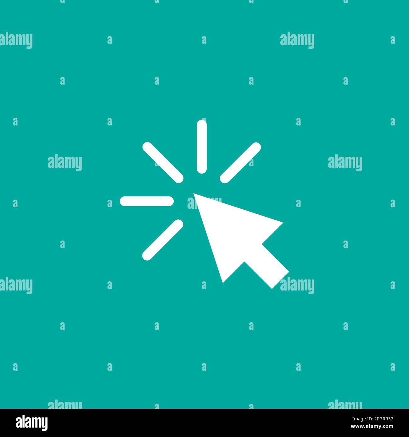 Cursor. Click or push the button pictogram. tap button. isolated on blue. Flat cursor icon ...