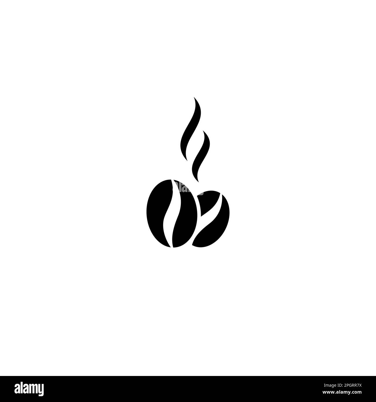 coffee beans with steam icon. caffeine symbol. roasted coffee. Flat ...