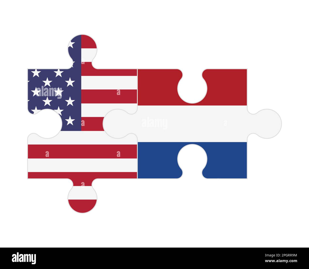 Connected puzzle of flags of US and Netherlands, vector Stock Vector ...