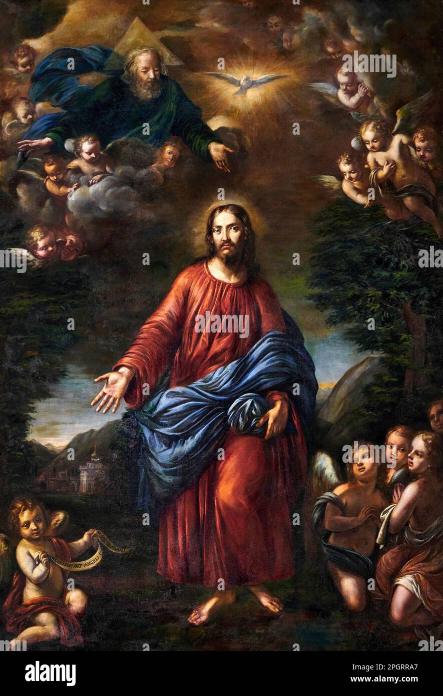 Gesù tra gli angeli - olio su tela - Antonio Paglia- 1696 - Bornato (Bs ...