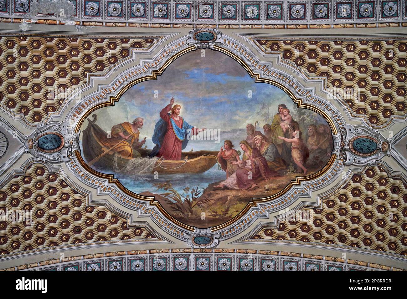Predicazione di Gesù - affresco - Antonio Tagliaferri - XIX secolo ...