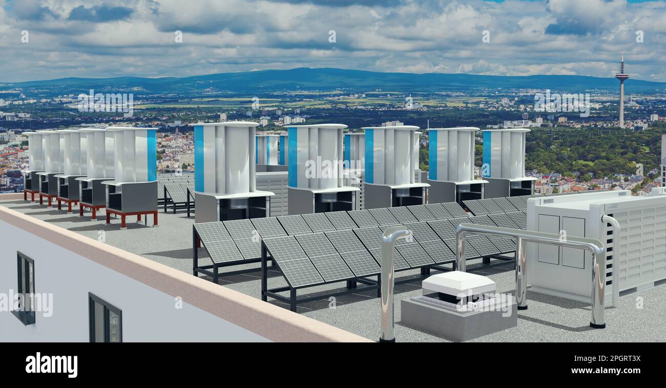 solar power panels installation and wind turbines with battery storage ...