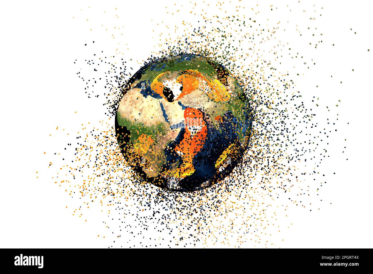 Disaster destroyed illustration Cut Out Stock Images & Pictures - Alamy
