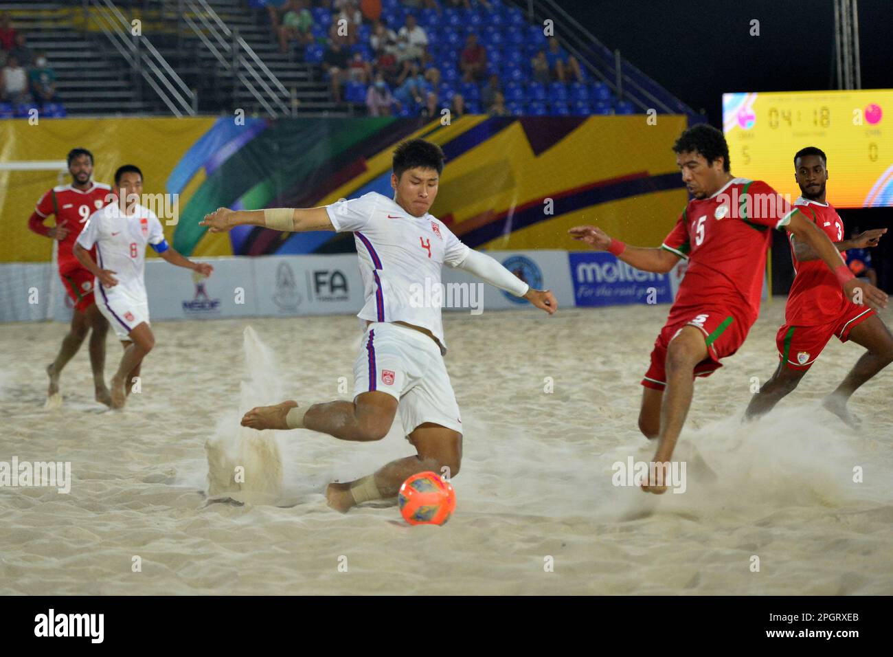 Pattaya, Thailand. 23rd Mar, 2023. Li Yueming (front L) of China shoots ...