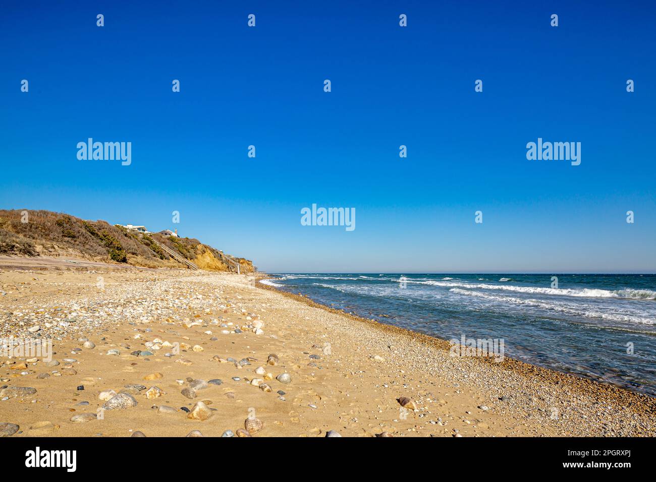 Landscape of a bluff and ocean in Montauk, NY Stock Photo - Alamy