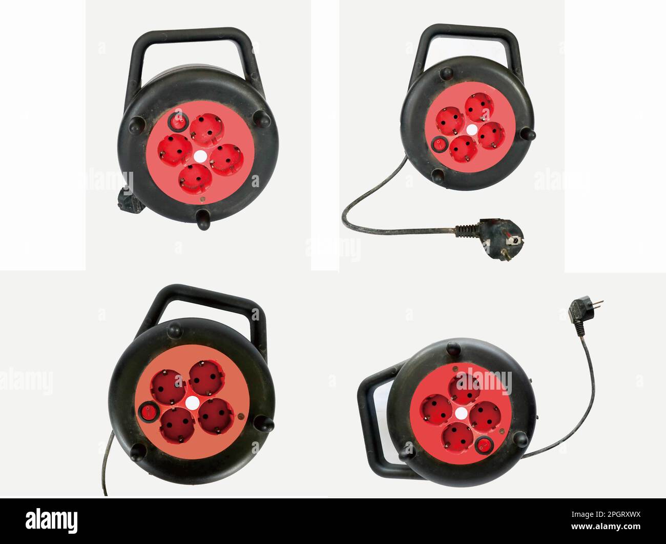 socket. Electric black portable socket on white background Stock Photo ...